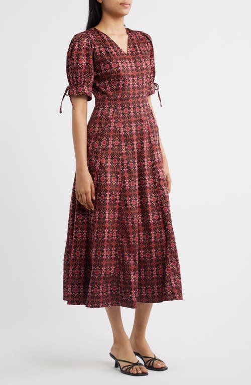 CECE DUPRAZ CeCe Balloon Sleeve Midi Dress with Bow Detail